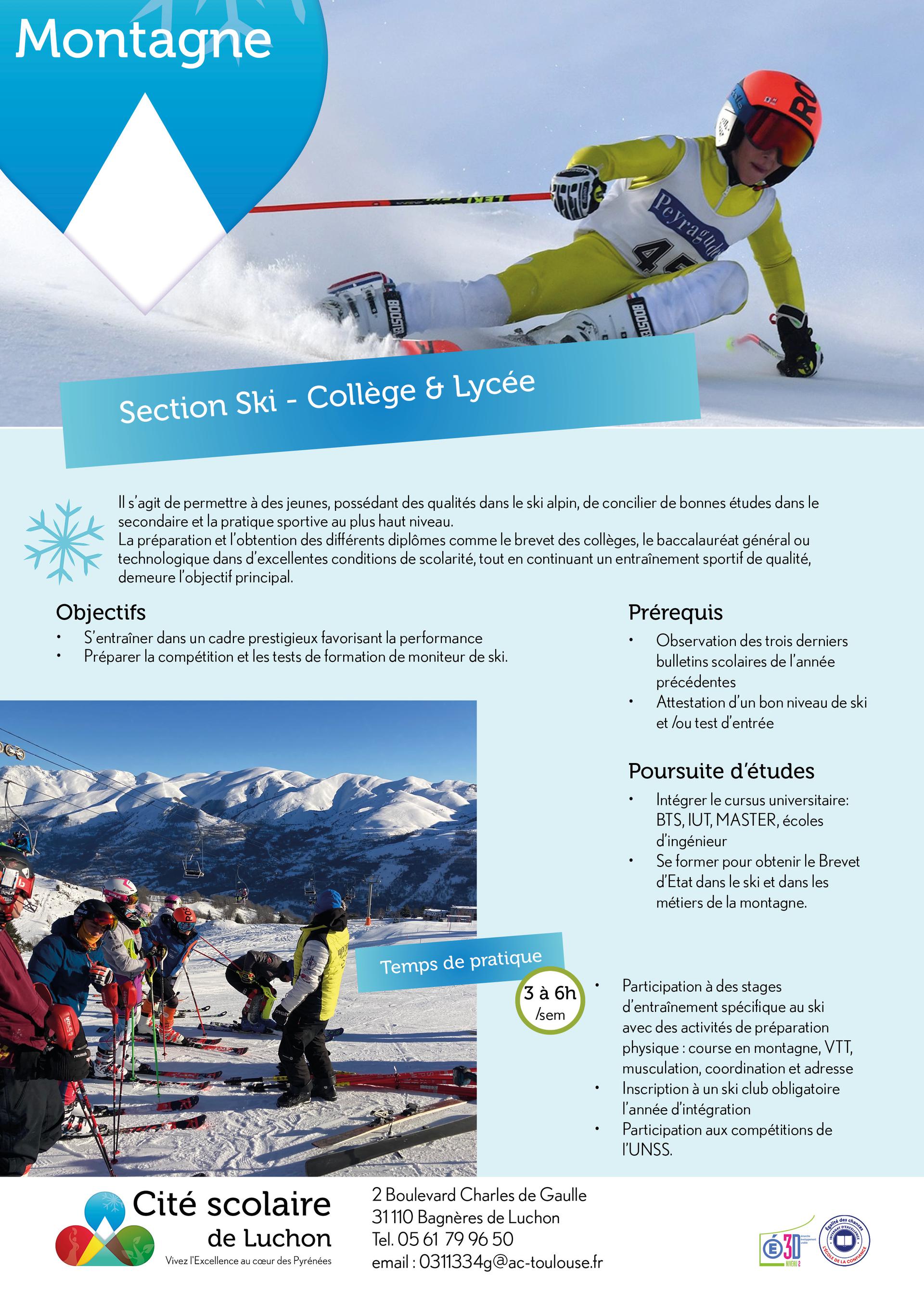 Sections ski - Cité scolaire de Luchon